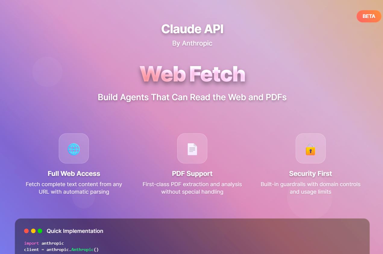 Meet Claude Web Fetch: Build Agents That Can Read the Web and PDFs