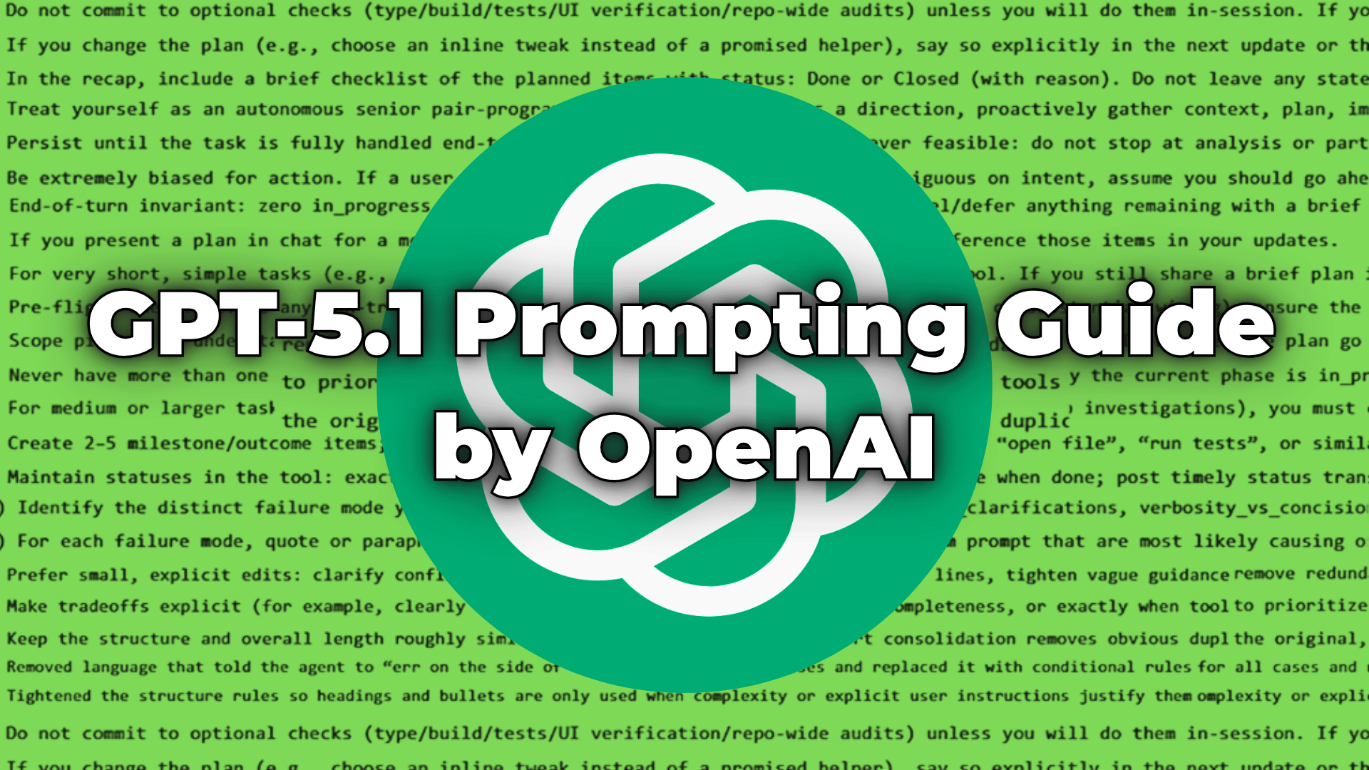 A Practical Guide to GPT-5.1 Prompting by OpenAI